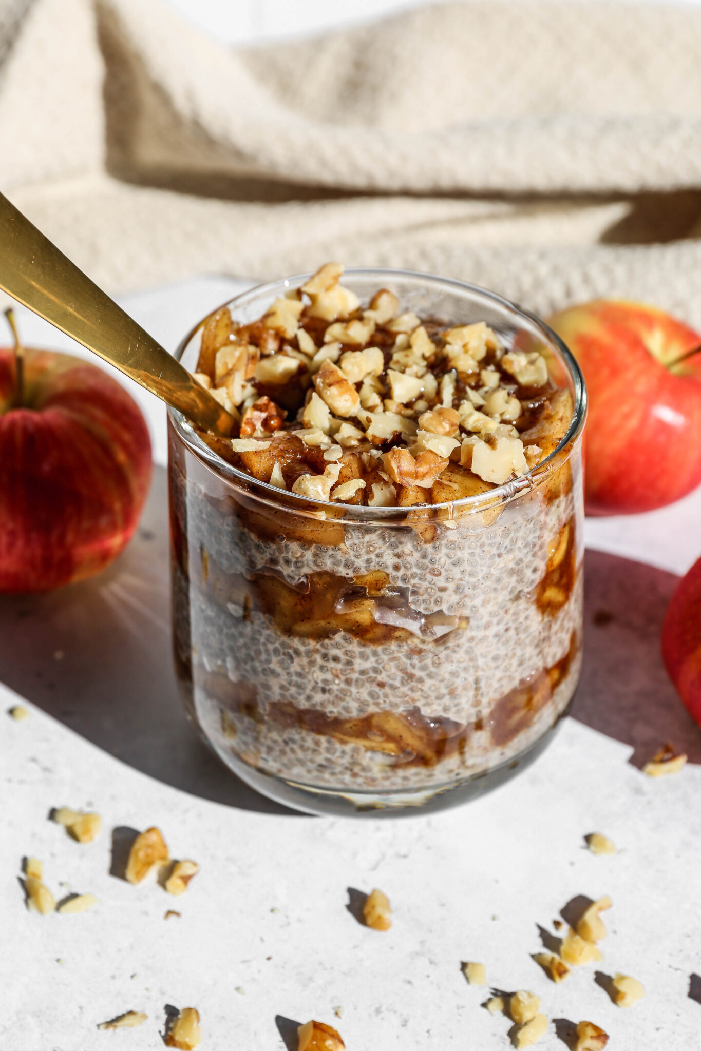 Overnight Apple Pie Chia Pudding - Small Farm Big Life